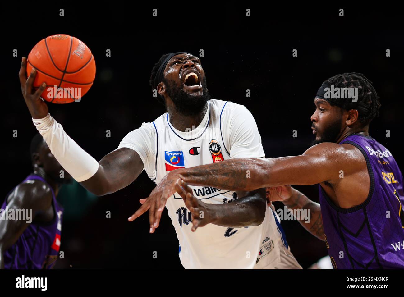 Sydney, Australia. 13th Feb, 2025. Montrezl Harrell of the 36ers shoots ...