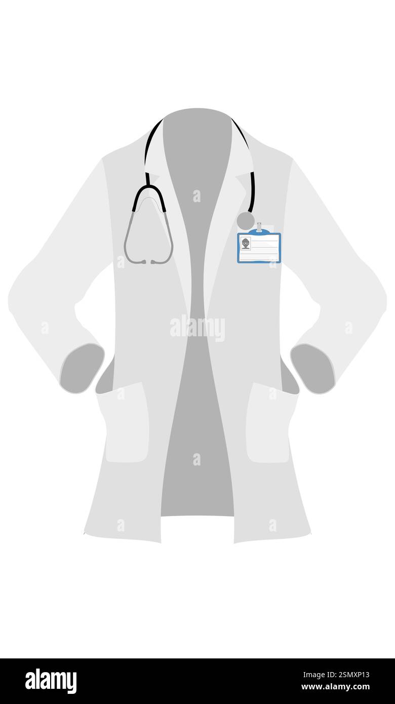 doctor in a robe, uniform, work clothes flat style vector illustration ...