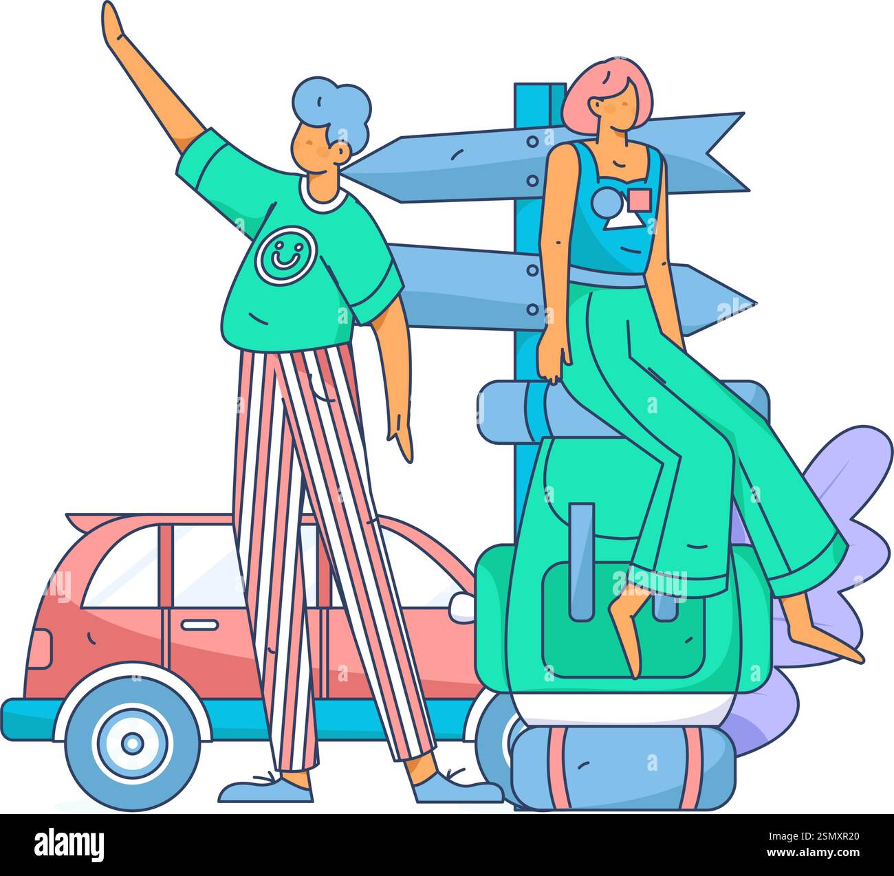 Holiday travel travel characters internet background vector hand drawn ...