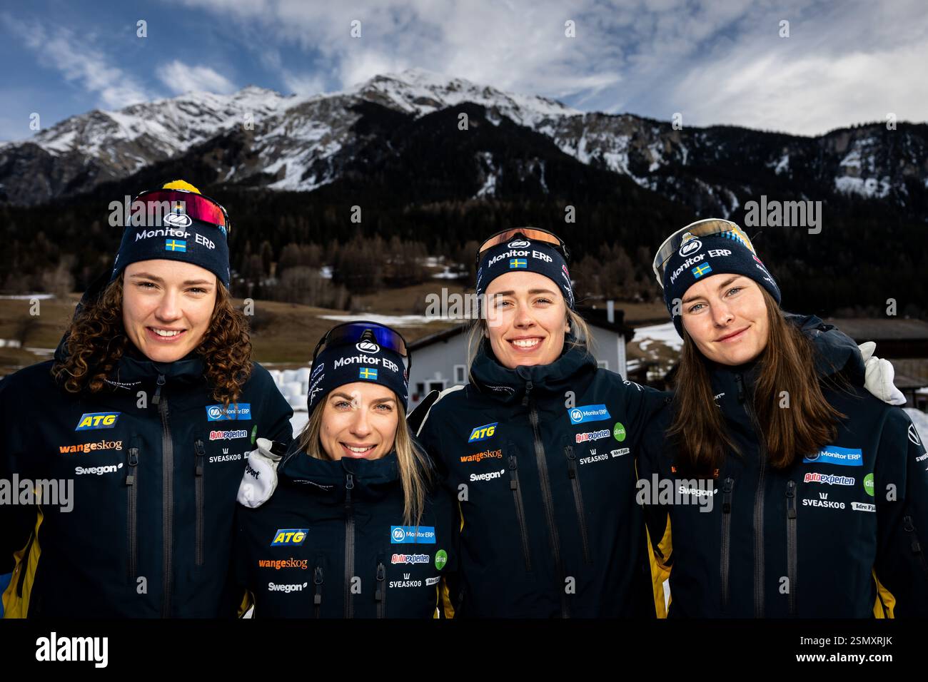 Hanna Öberg, Anna Magnusson, Elvira Öberg and Ella Halvarsson pose for ...