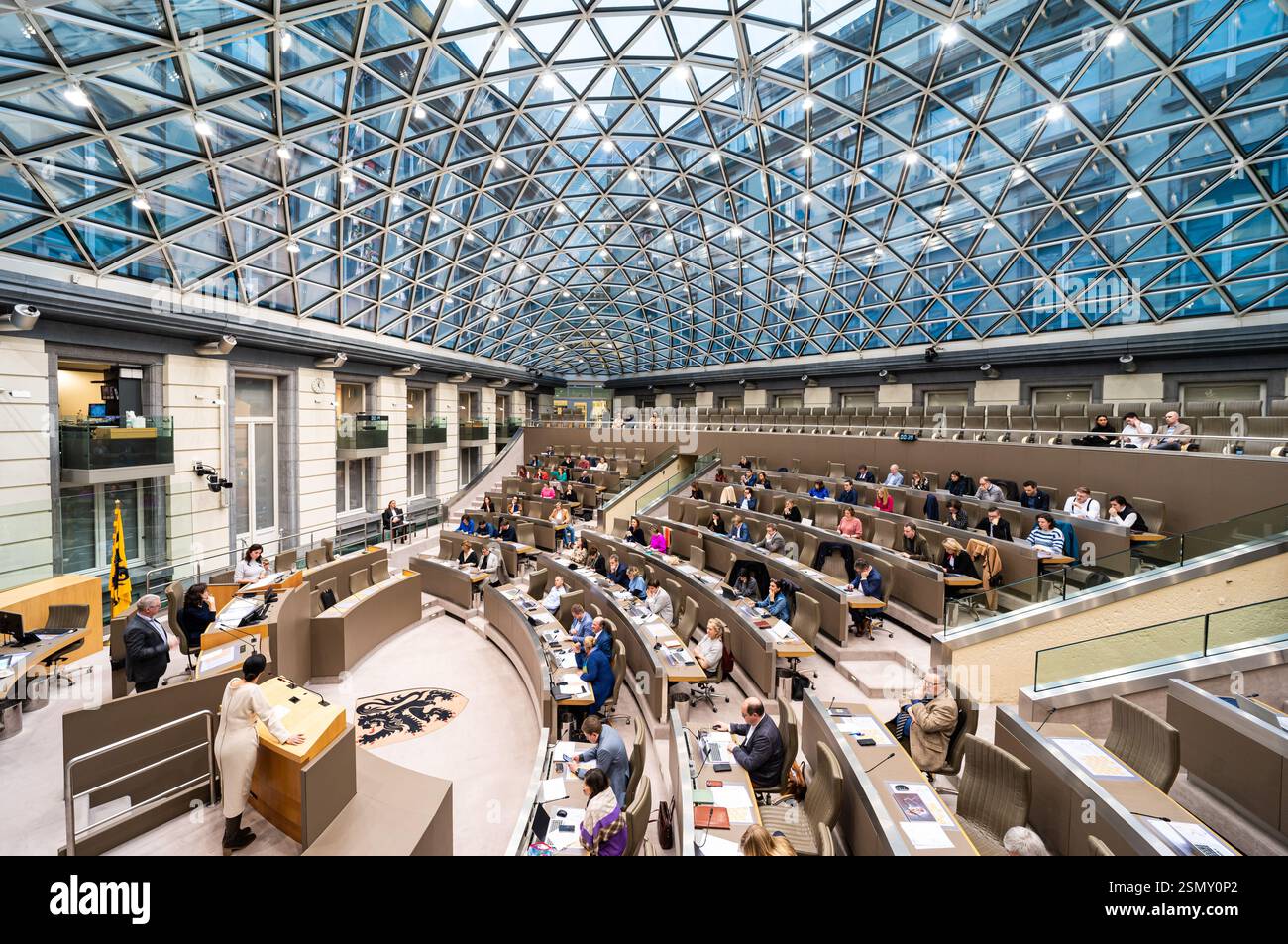 General view of the Flemish parliament plenary meeting in Brussels ...