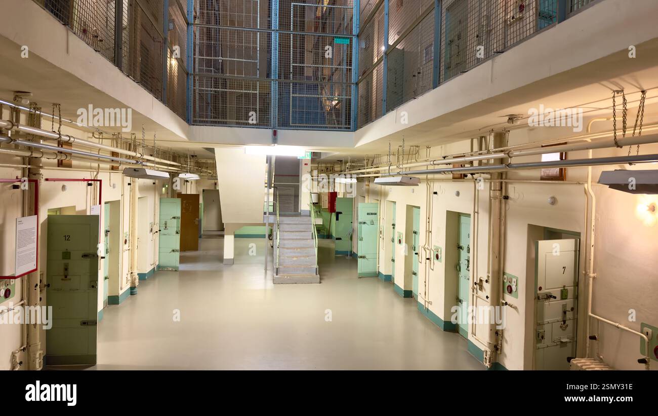 cell block in old stasi prison in Dresden, Germany (ex-GDR Stock Photo ...