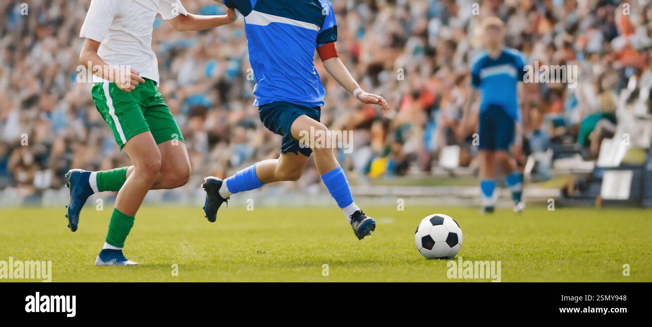Soccer Football Match on a League Championship: Blue Team Attacks ...