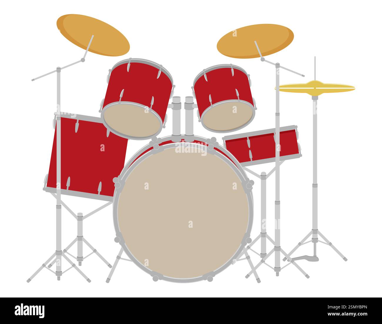 drum set musical instrument flat style vector illustration isolated on ...