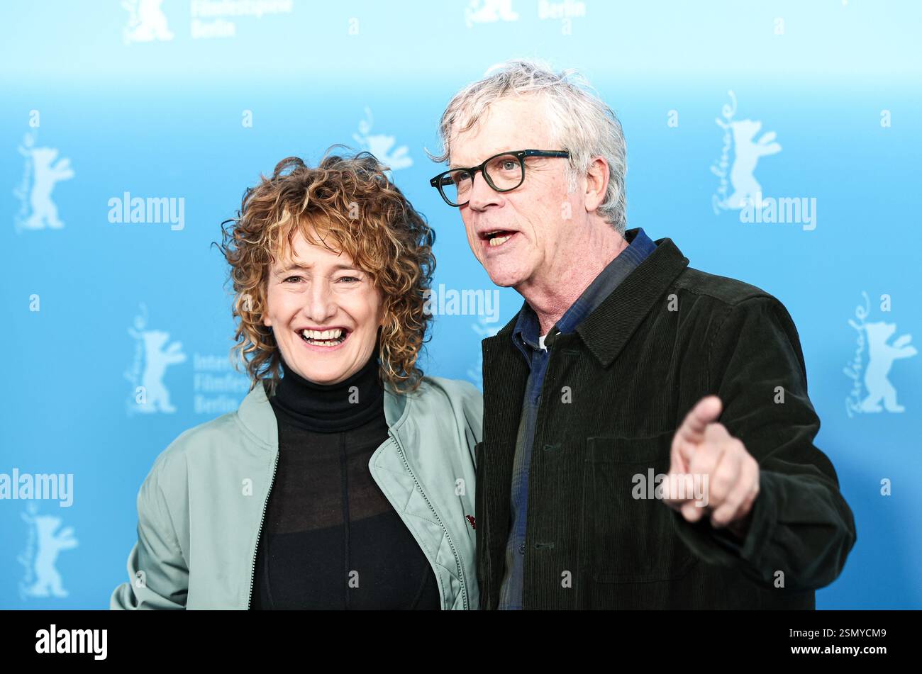 Berlin, Germany. 13th Feb, 2025. Tricia Tuttle (l), Berlinale director ...