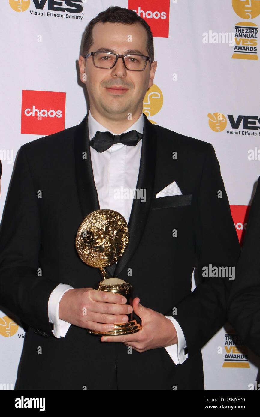 Tomas Koutsky 02/11/2025 The 23rd Annual VES Awards Press Room held at ...