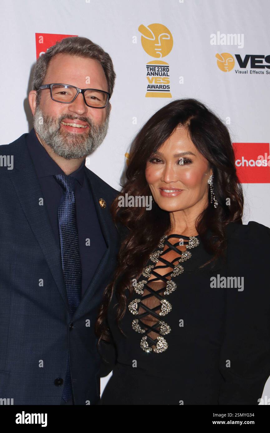 Paul Debevec, Tia Carrere 02/11/2025 The 23rd Annual VES Awards Arrival ...
