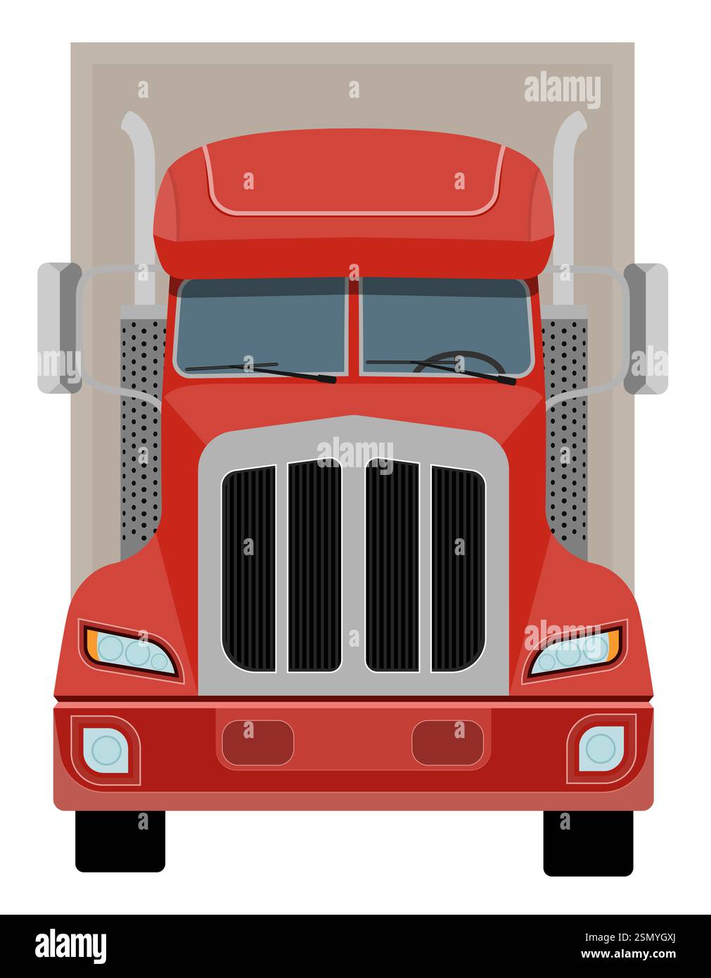 freight truck car delivery cargo vector illustration flat style ...