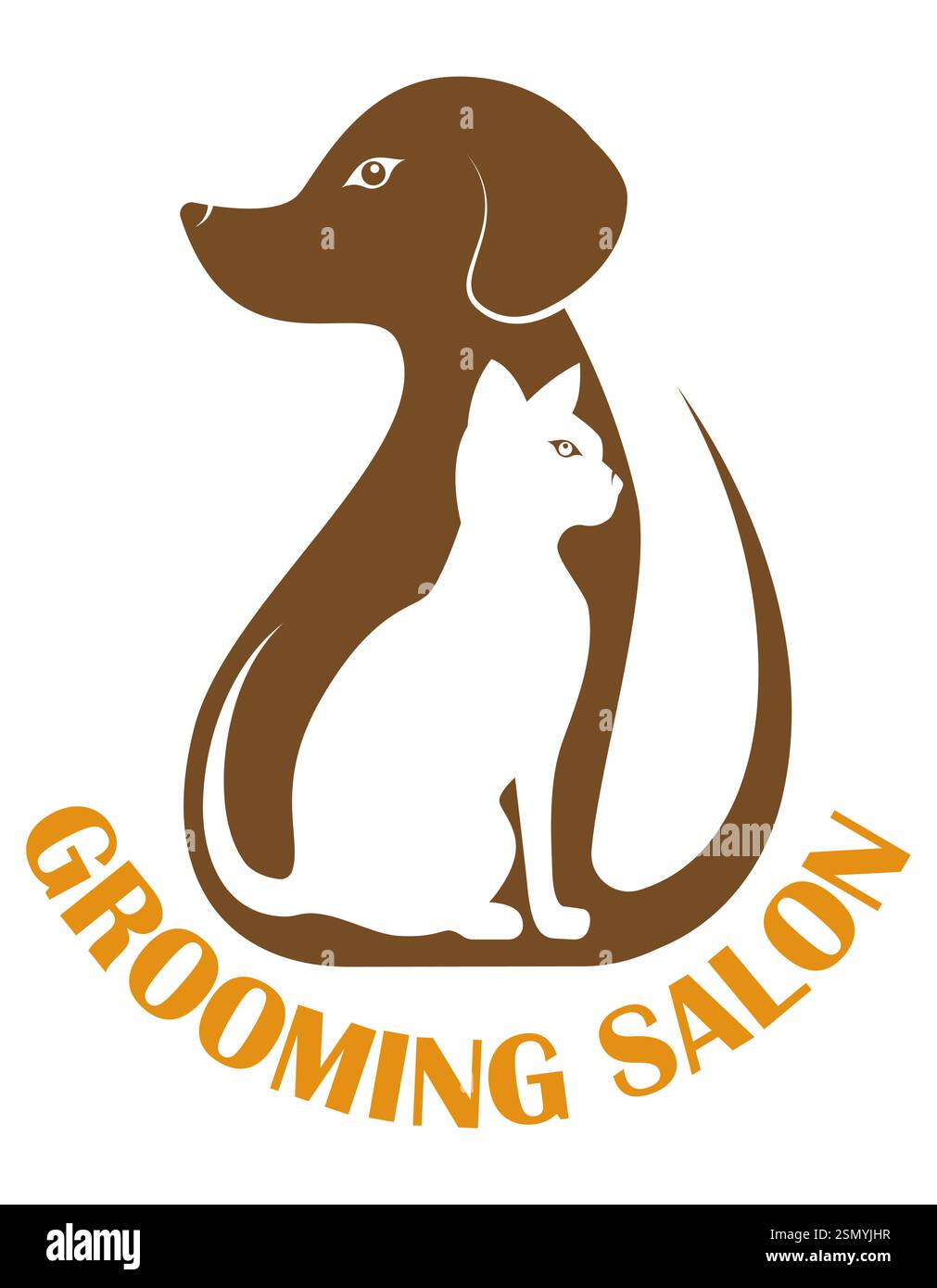 grooming pet cats and dogs logo for your business or company vector ...
