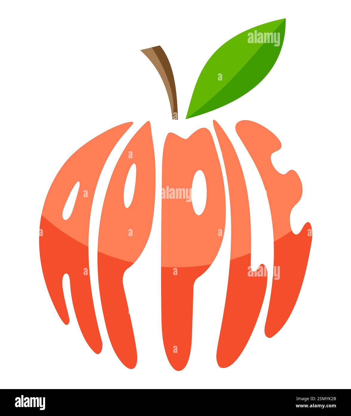 apple name of a fruits in the form a fruit logo creative and original ...