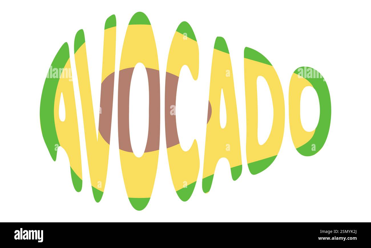 avocado name of a fruits in the form a fruit logo creative and original ...