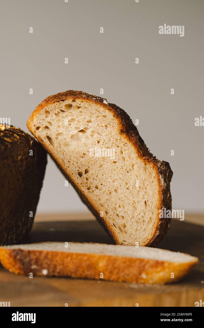 Whole grain, yeast-free healthy sourdough bread Stock Photo - Alamy