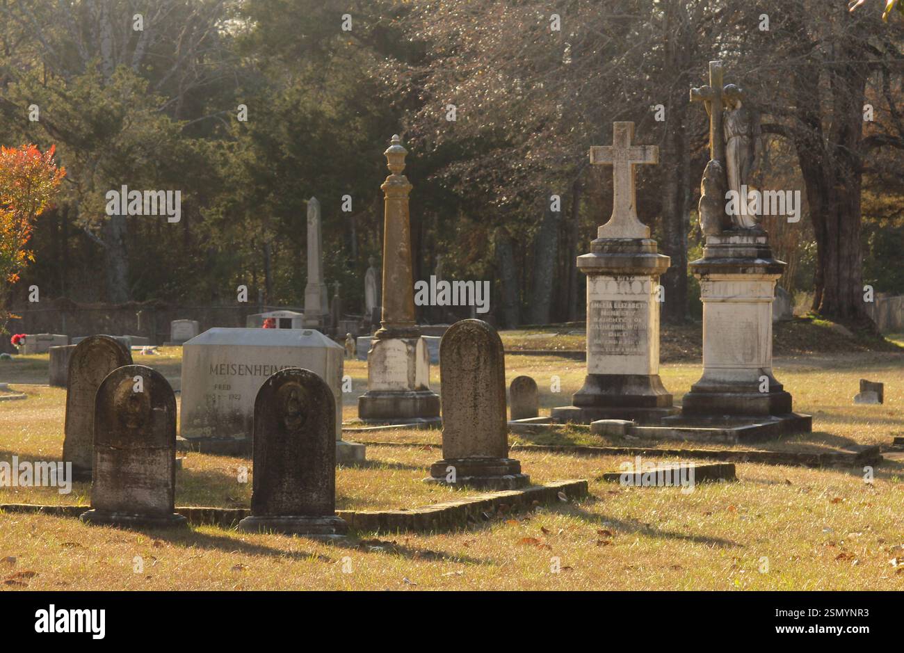 Jefferson TX - January 8, 2025: Historic Oakwood Cemetery Located in ...