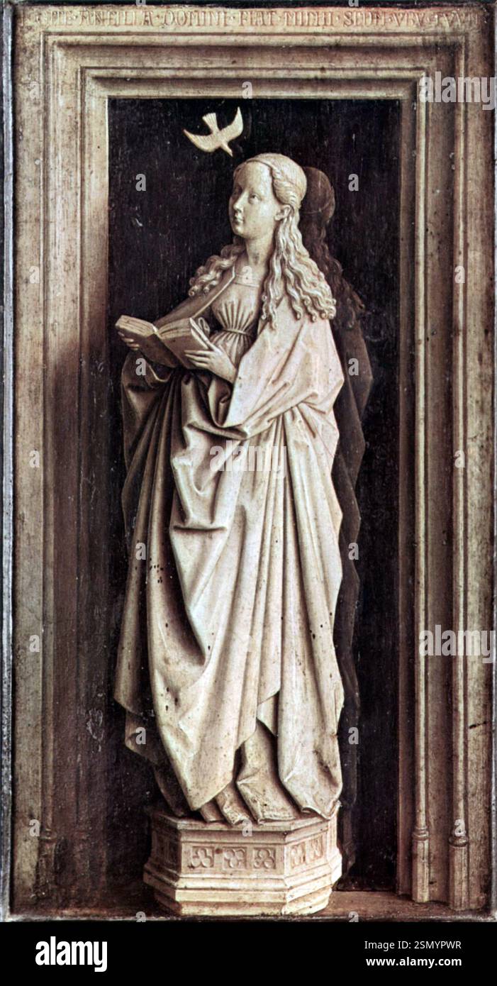 Jan van Eyck, Annunciation (Gabriel is on the opposite wing Stock Photo ...