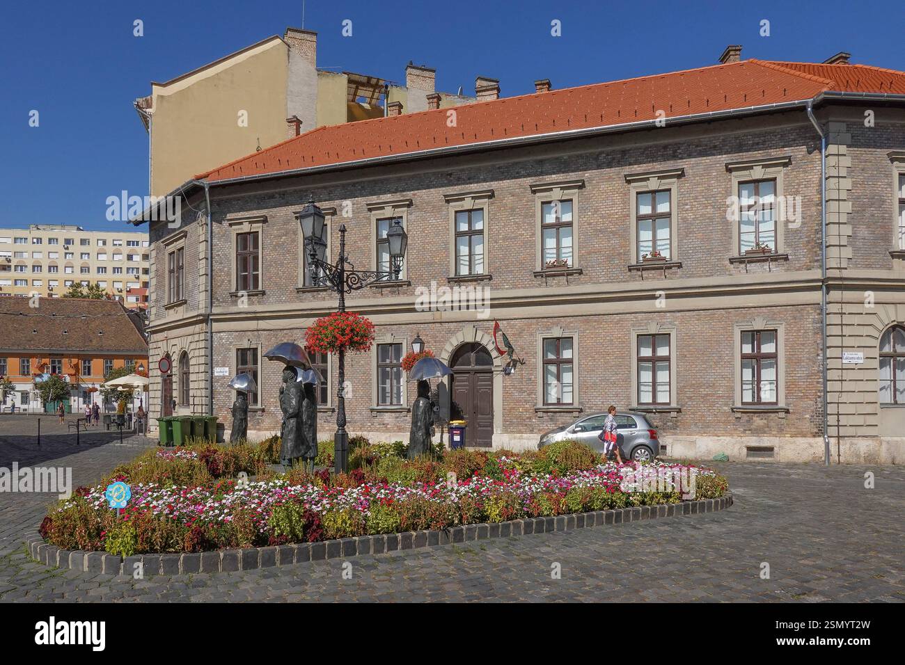 Hungary, Budapest, Obuda, Fo Ter, Bronze statues of Women with ...