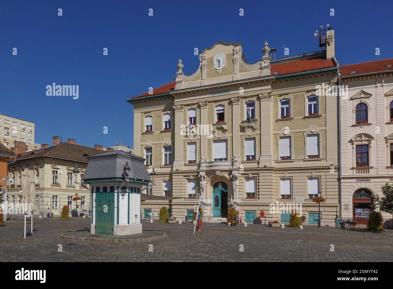Hungary, Budapest, Obusa, Fo ter , the main square of Obuda with Town ...