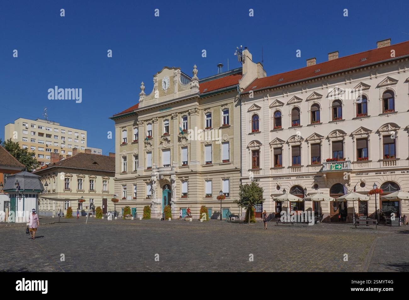 Hungary, Budapest, Obusa, Fo ter , the main square of Obuda with Town ...