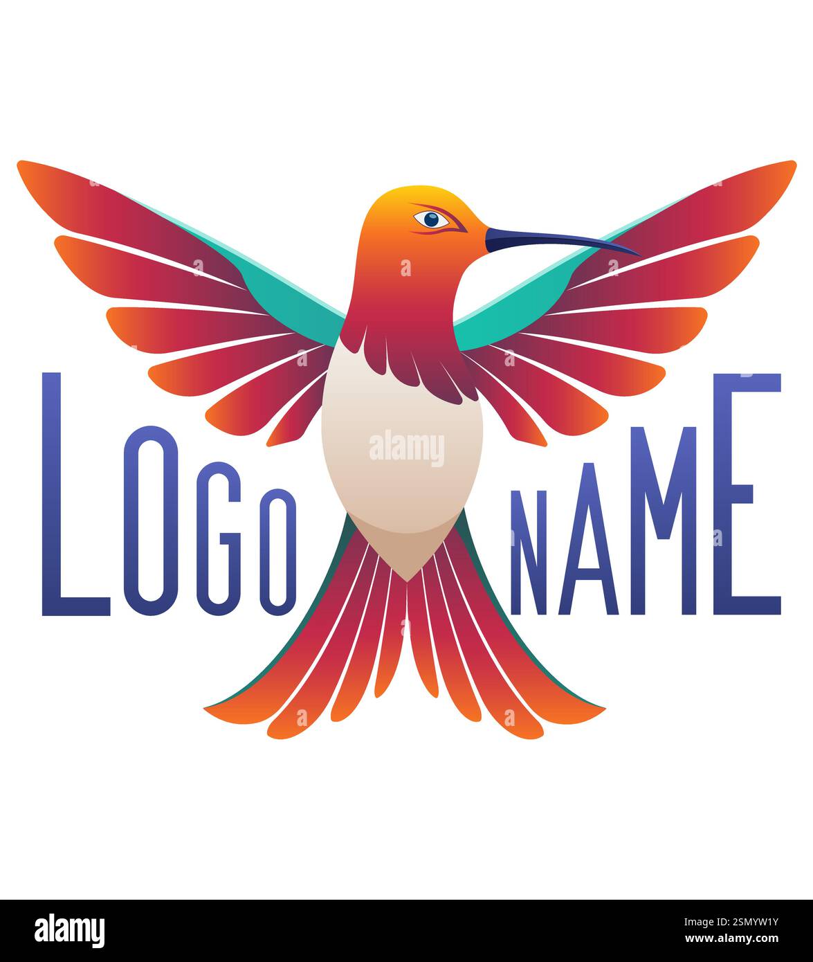 hummingbird beautiful little bird stylish logo for your business vector ...