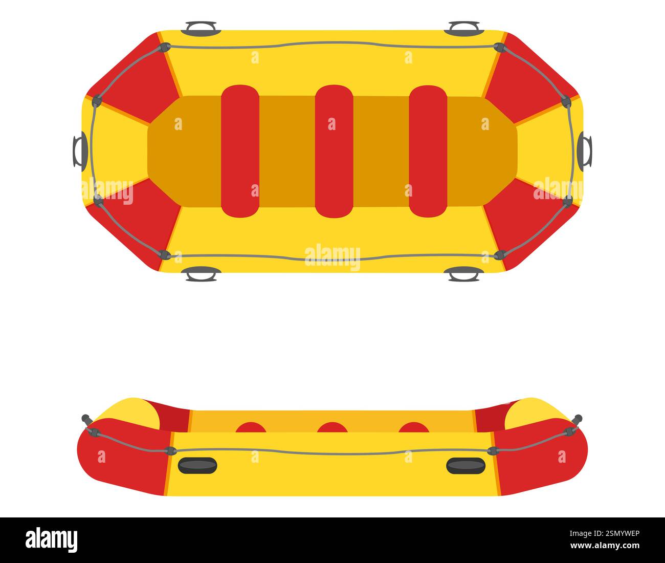 inflatable rafting boat flat style vector illustration isolated on ...