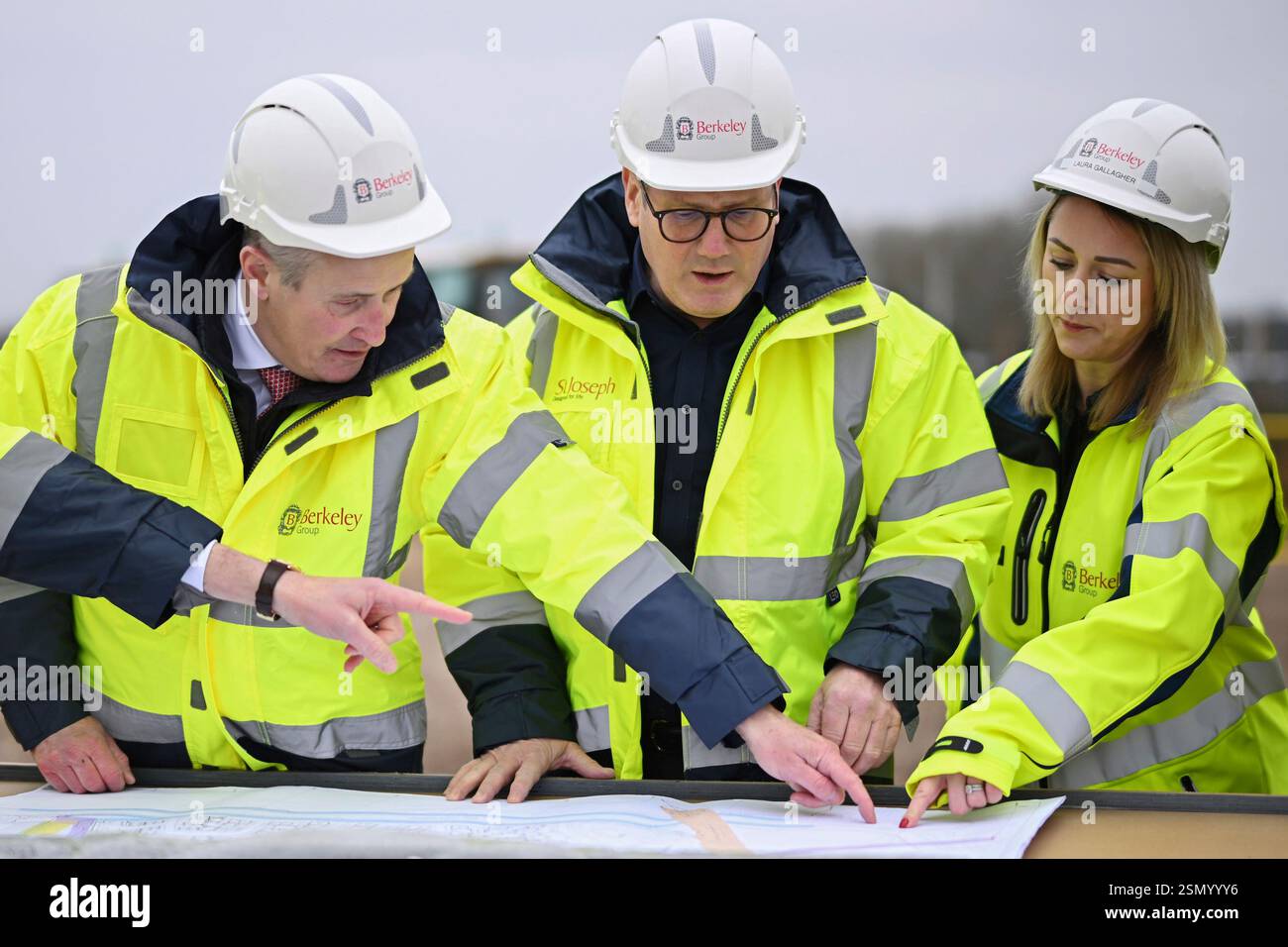 Britain's Prime Minister Keir Starmer visits a housing construction ...
