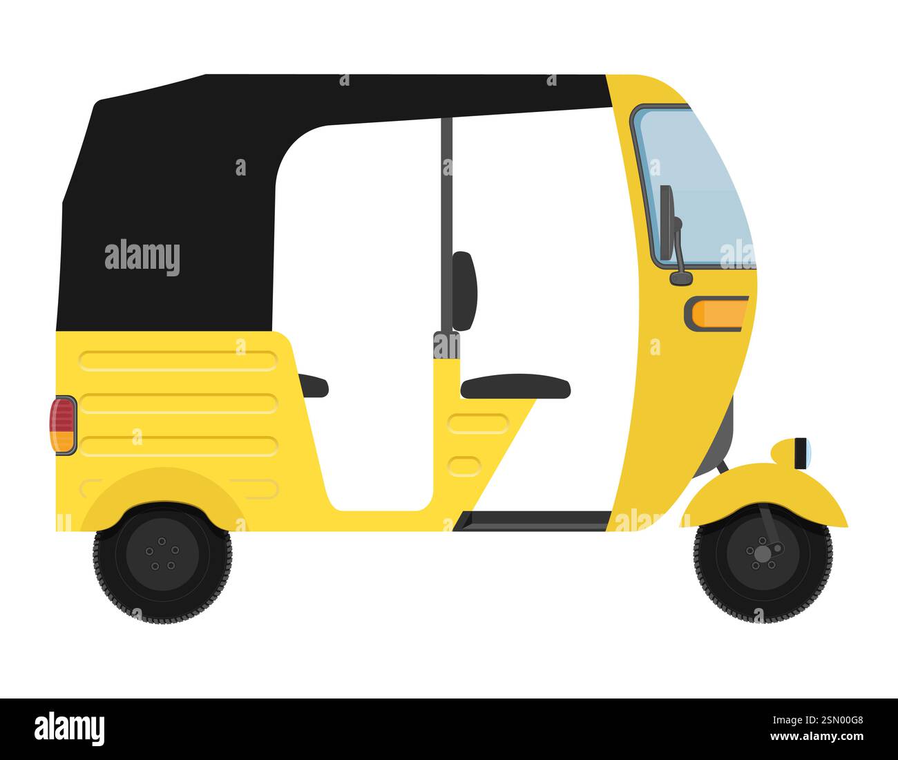 motor rickshaw tuk-tuk indian taxi transport flat style vector ...