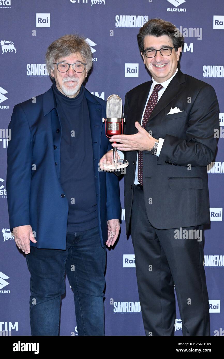 Sanremo, Italy. 13th Feb, 2025. Assomusica Award to Maestro Pinuccio ...
