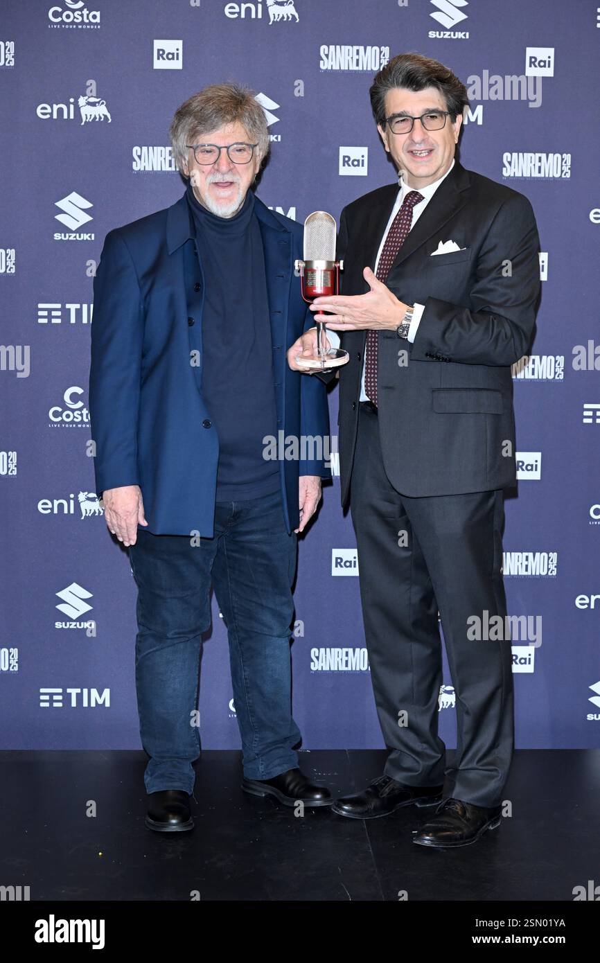 Sanremo, Italy. 13th Feb, 2025. Assomusica Award to Maestro Pinuccio ...