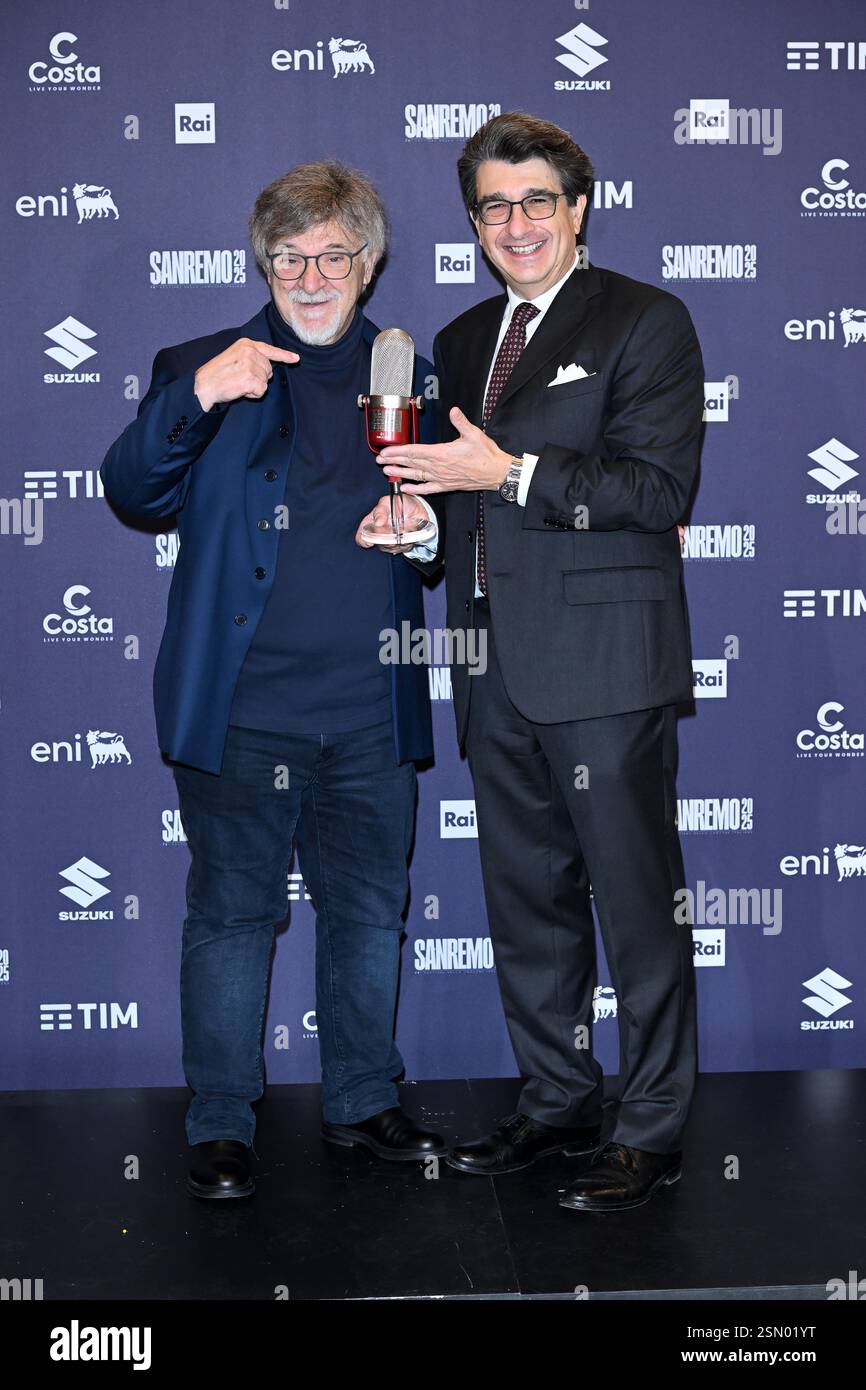 Sanremo, Italy. 13th Feb, 2025. Assomusica Award to Maestro Pinuccio ...