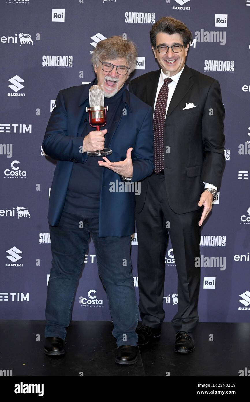 Sanremo, Italy. 13th Feb, 2025. Assomusica Award to Maestro Pinuccio ...