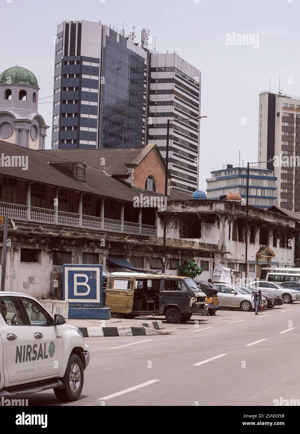 Skyscrapers of downtown Lagos business district, Lagos NIGERIA, April 8 ...