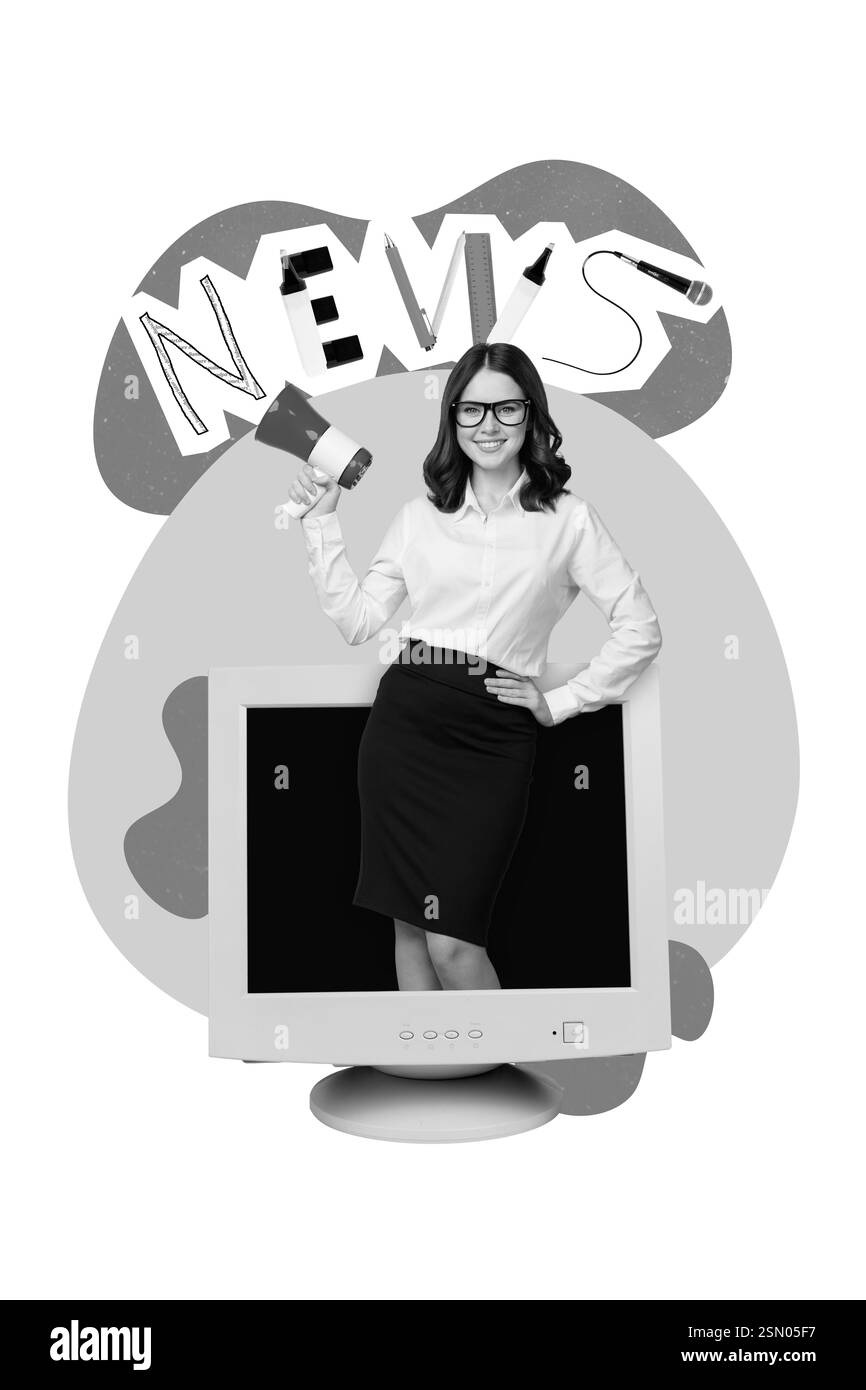 Creative photo 3d collage artwork poster postcard picture of beautiful ...