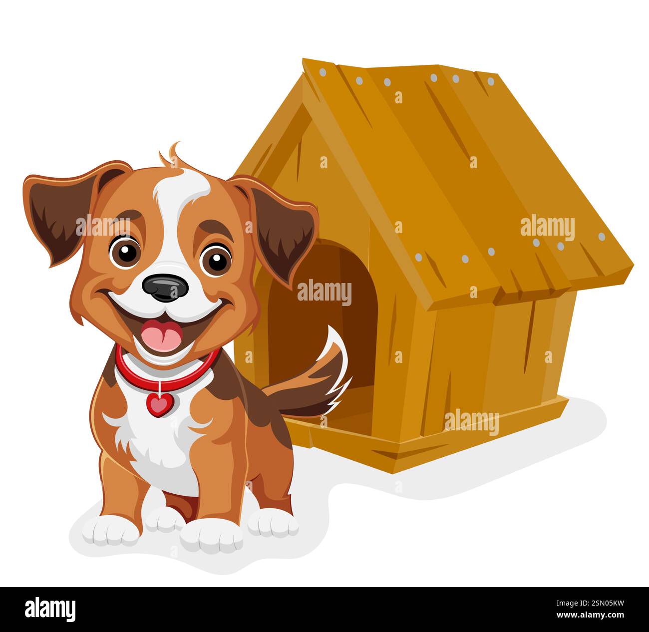 small puppy dog flat cartoon vector illustration isolated on white ...