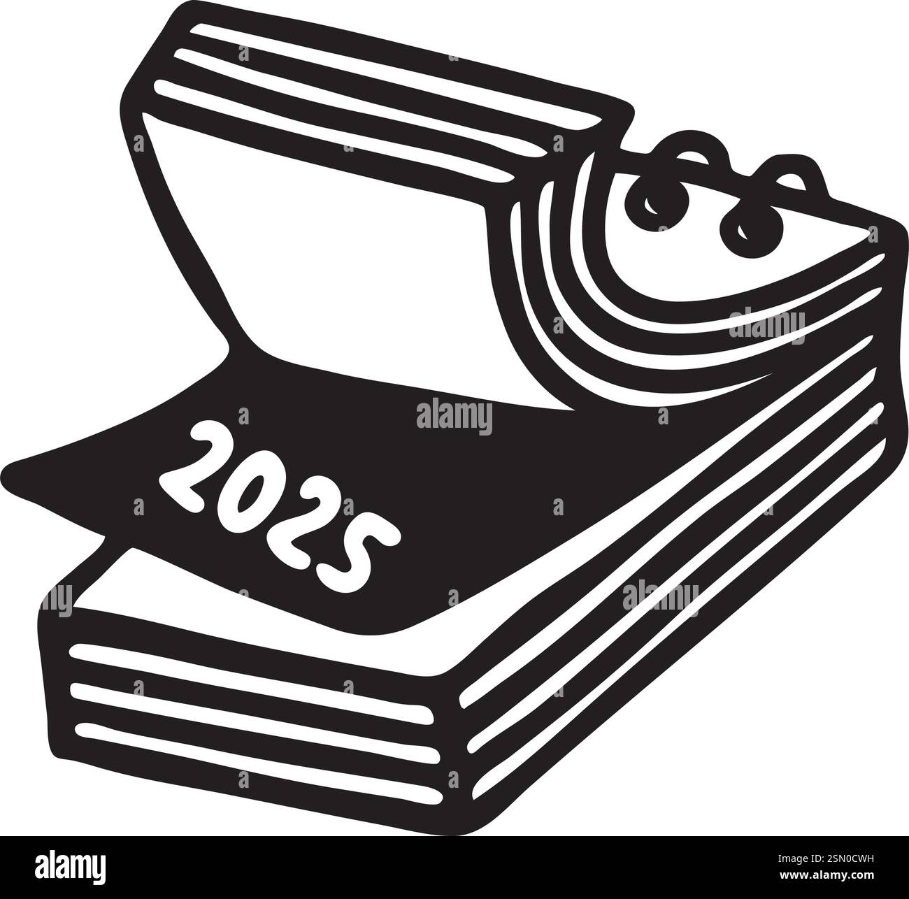 Doodle calendar schedule icon hand drawn with black line in freehand ...