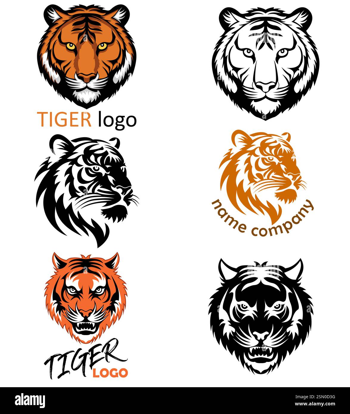 tiger logo creative and original for your business or company set ...