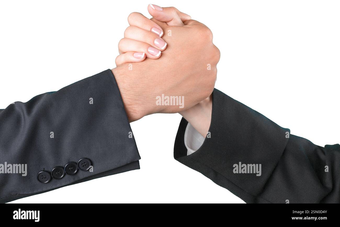 Business handshake symbolizes partnership and collaboration between two ...