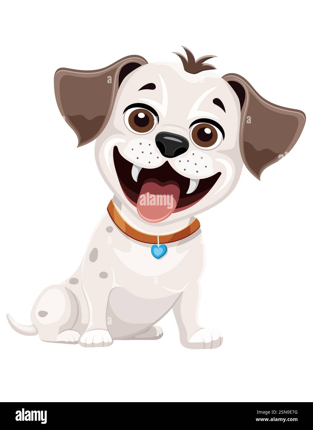 small puppy dog flat cartoon vector illustration isolated on white ...