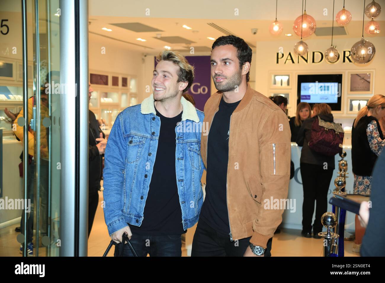 Sam Thompson and James Dunmore spotted at the launch of PANDORA’s new ...