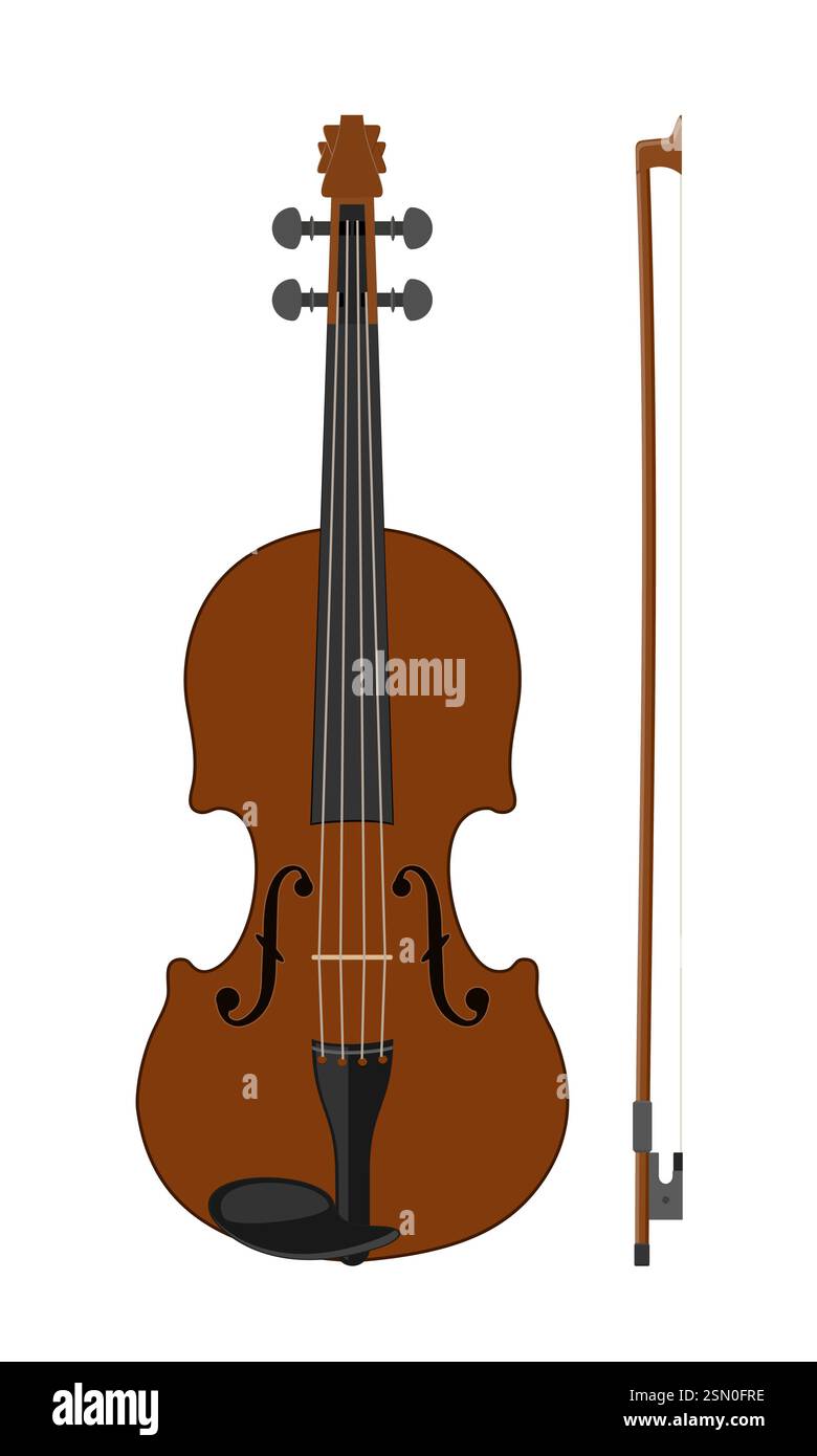 violin musical instrument flat style vector illustration isolated on ...