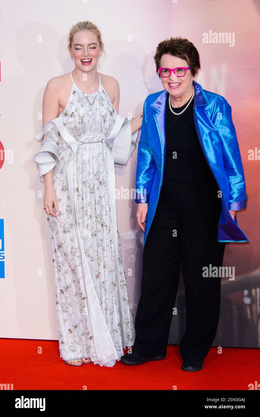 Emma Stone and Billie Jean King attend the 'Battle of the sexes ...