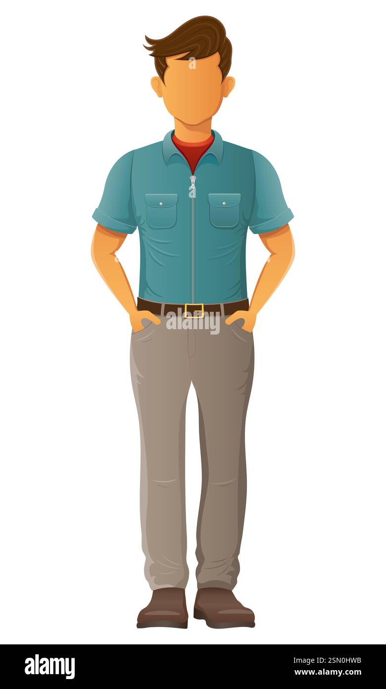 young man is handsome modern and promising vector illustration isolated ...