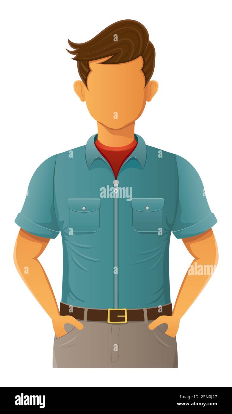 young man is handsome modern and promising vector illustration isolated ...