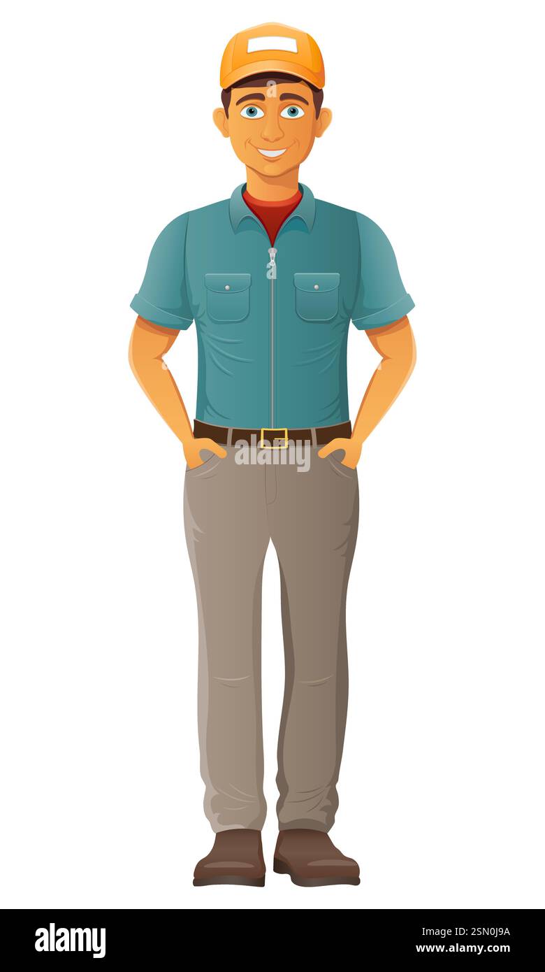 young man is handsome modern and promising vector illustration isolated ...