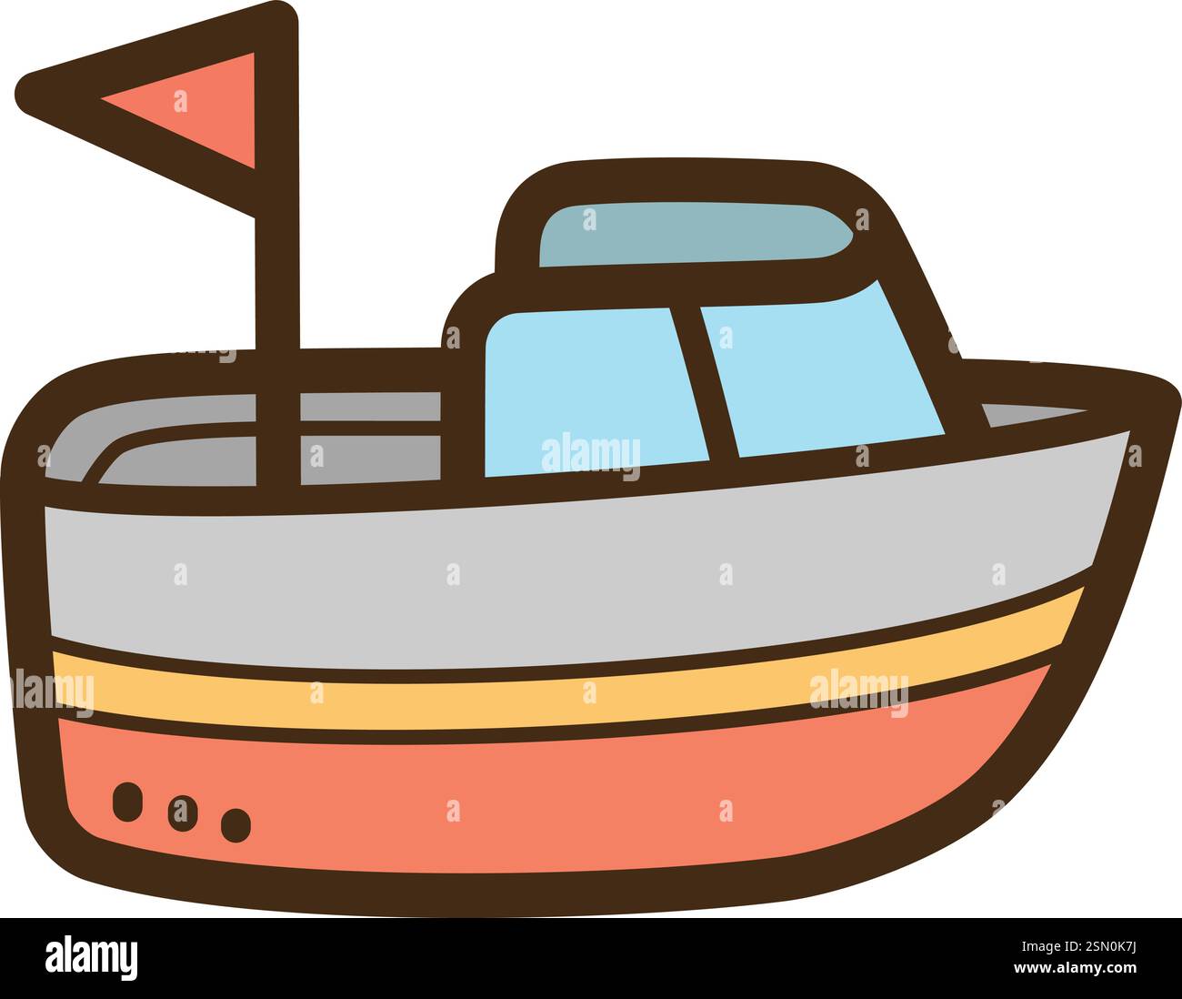Speedboat vector doodle illustration and graphic. Part of summer ...