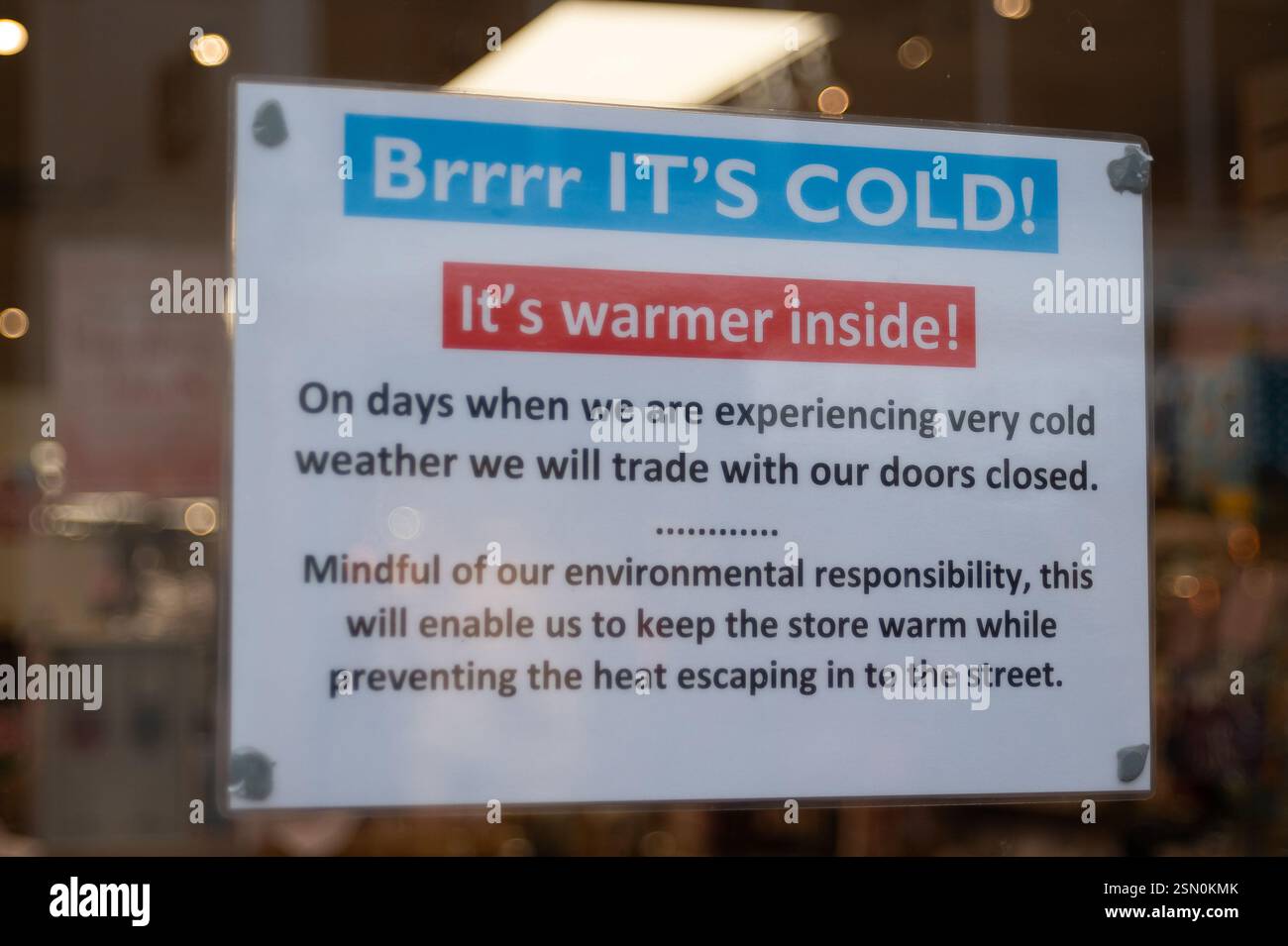 Windsor, Berkshire, UK. 12th February, 2025. A notice to customers ...