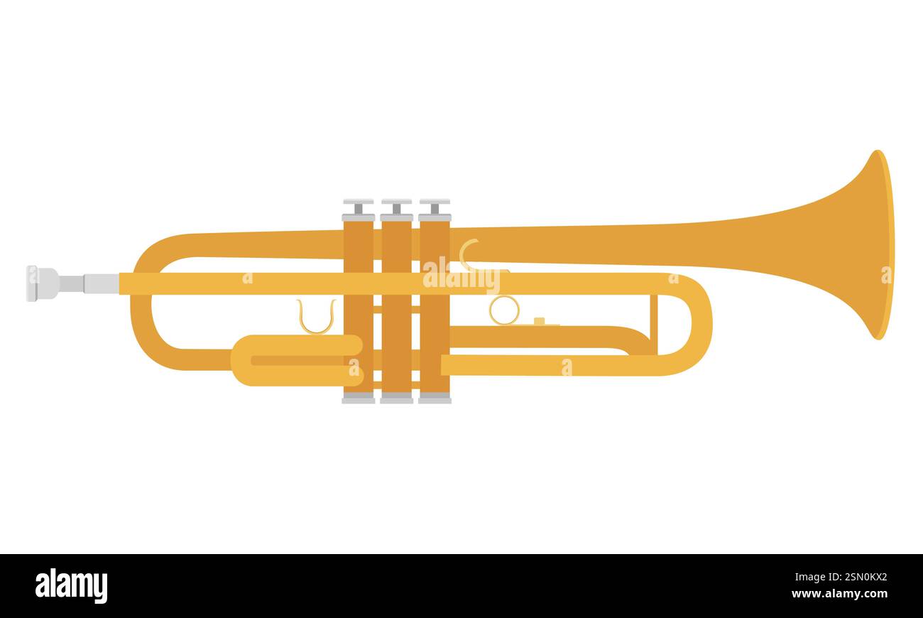 trumpet musical instrument flat style vector illustration isolated on ...