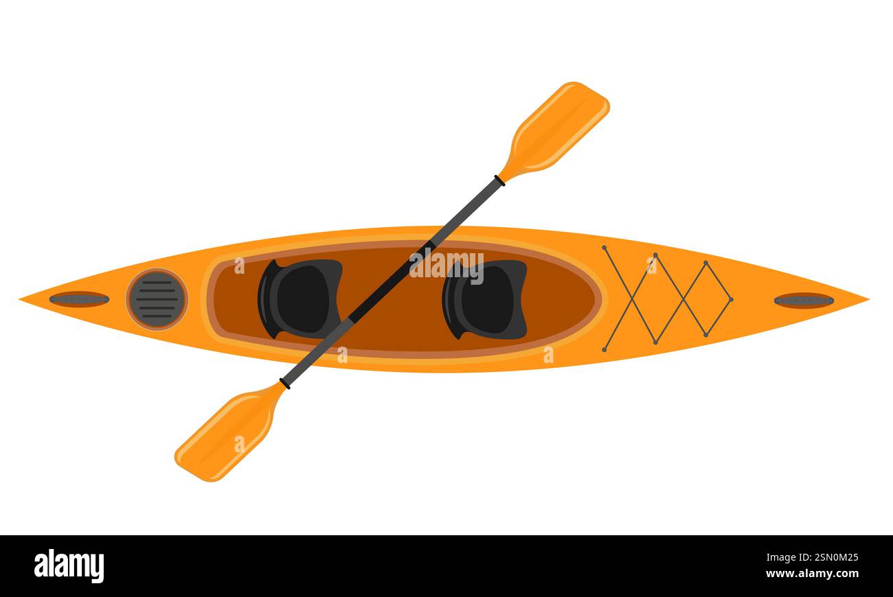 kayak from plastic for fishing and tourism flat style vector ...