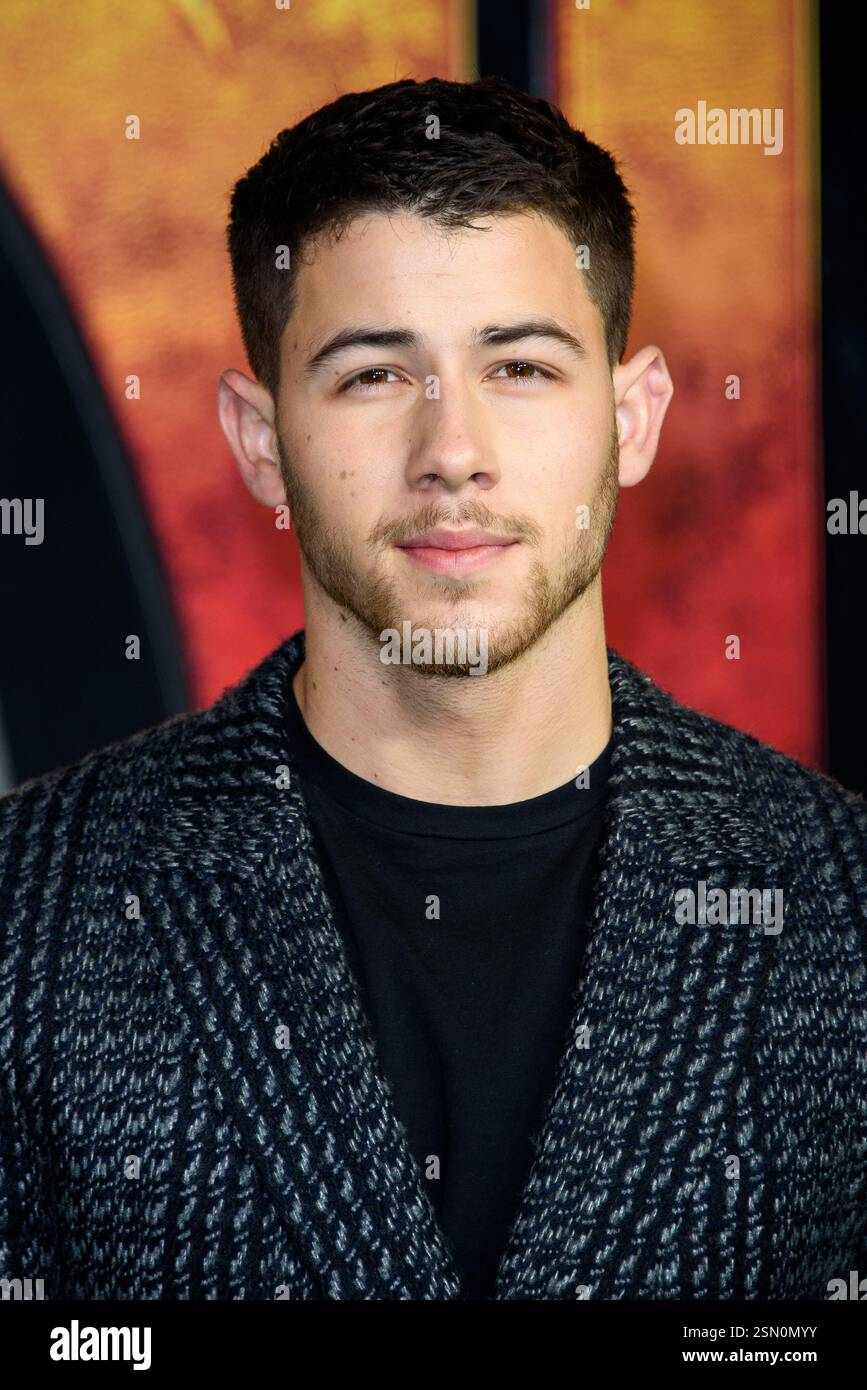 Nick Jonas attends the 'Jumanji: Welcome To The Jungle UK premiere at the Vue West End on the ...