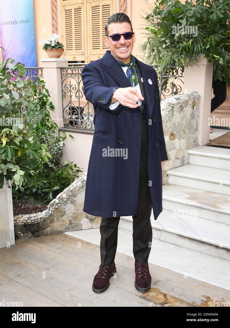 Sanremo, Italy. 13th Feb, 2025. Arrivals at Villa Nobel - In the photo ...