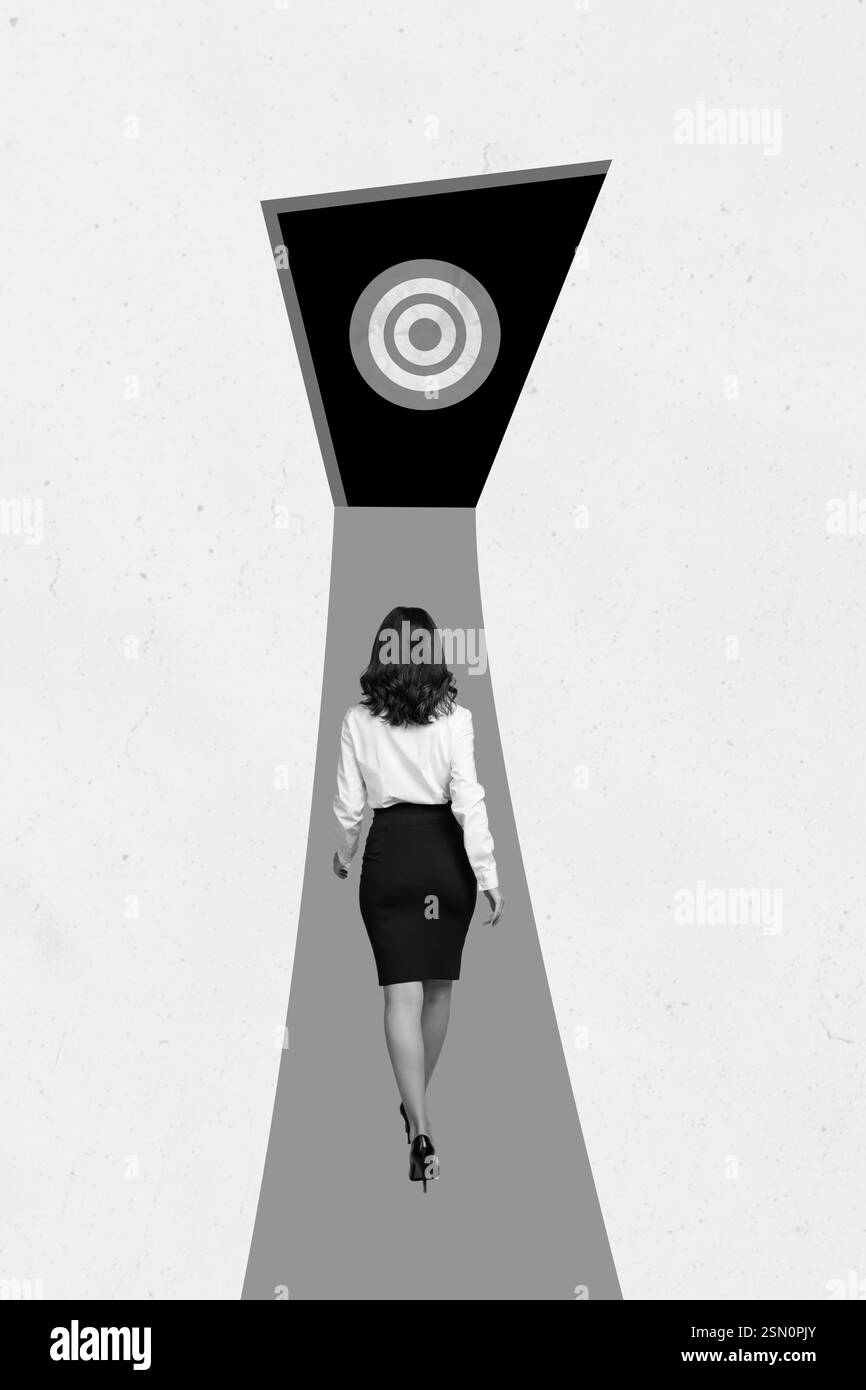 Composite collage photo of young startup businesswoman step go ...