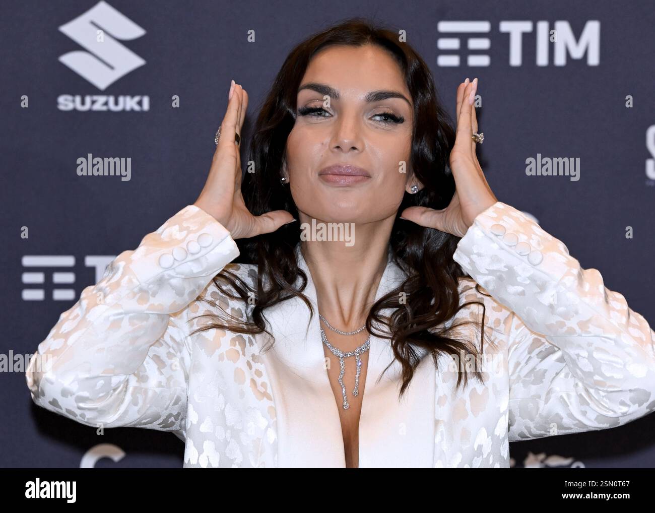 Sanremo, Italy. 13th Feb, 2025. Photocall Rai 1 Organization - Elettra ...